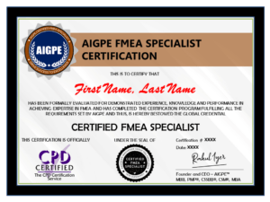 FMEA Specialist Certification - AIGPE