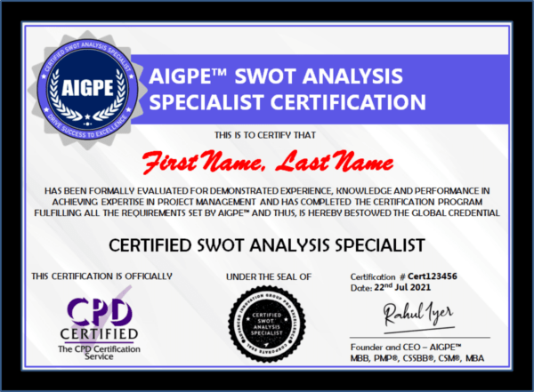SWOT Analysis Specialist - AIGPE