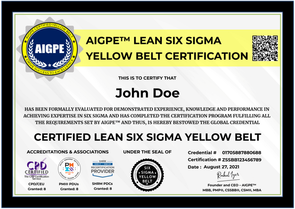 Yellow Belt Certification - AIGPE